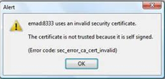 Emad 8333 is used in invalid security certificate - Techyv.com